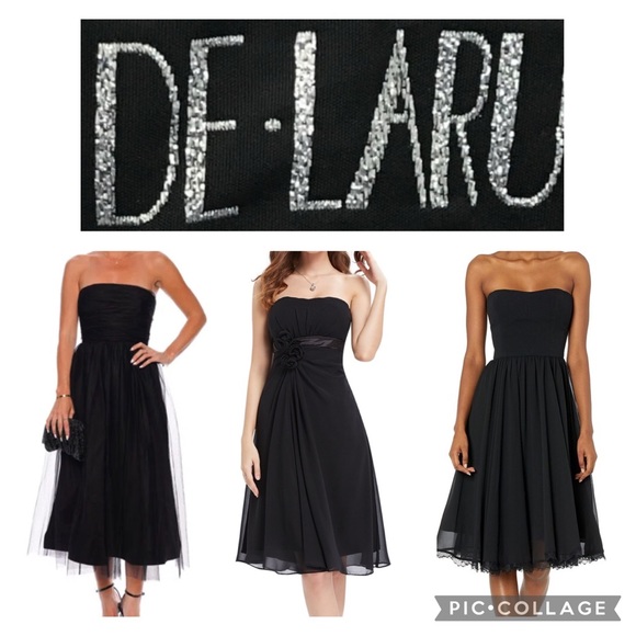 De Laru | Dresses | De Laru Collection Beautiful Black Chiffon Dress ...